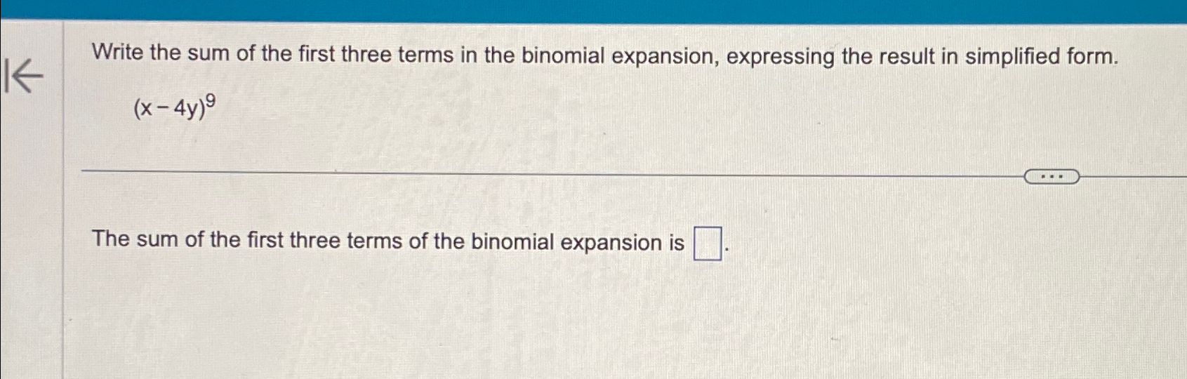 Solved Write the sum of the first three terms in the | Chegg.com