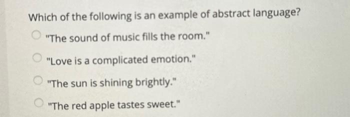 Solved Which of the following is an example of abstract | Chegg.com