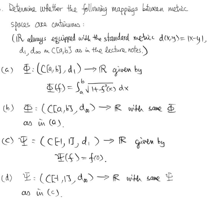 Determine whether the following mappings between | Chegg.com