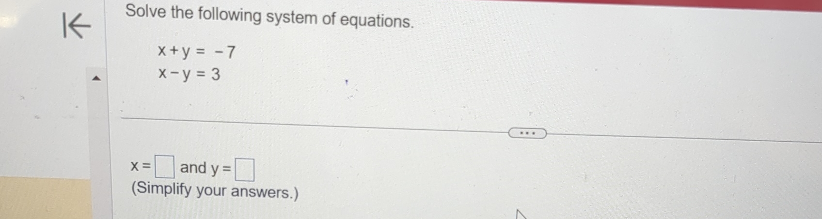 Solved Solve the following system of | Chegg.com