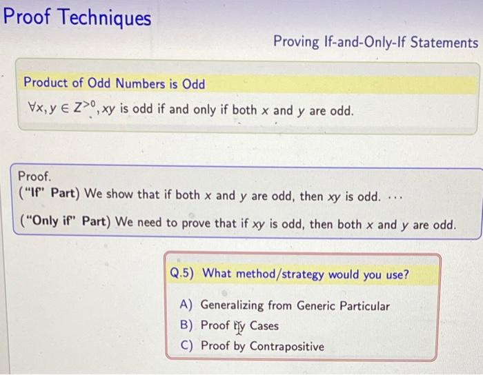 Solved Proof Techniques Proving If-and-Only-If Statements | Chegg.com
