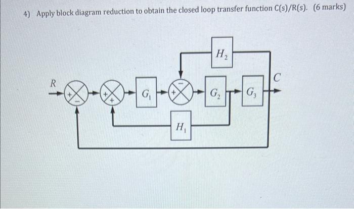 Solved 4) Apply block diagram reduction to obtain the closed | Chegg.com