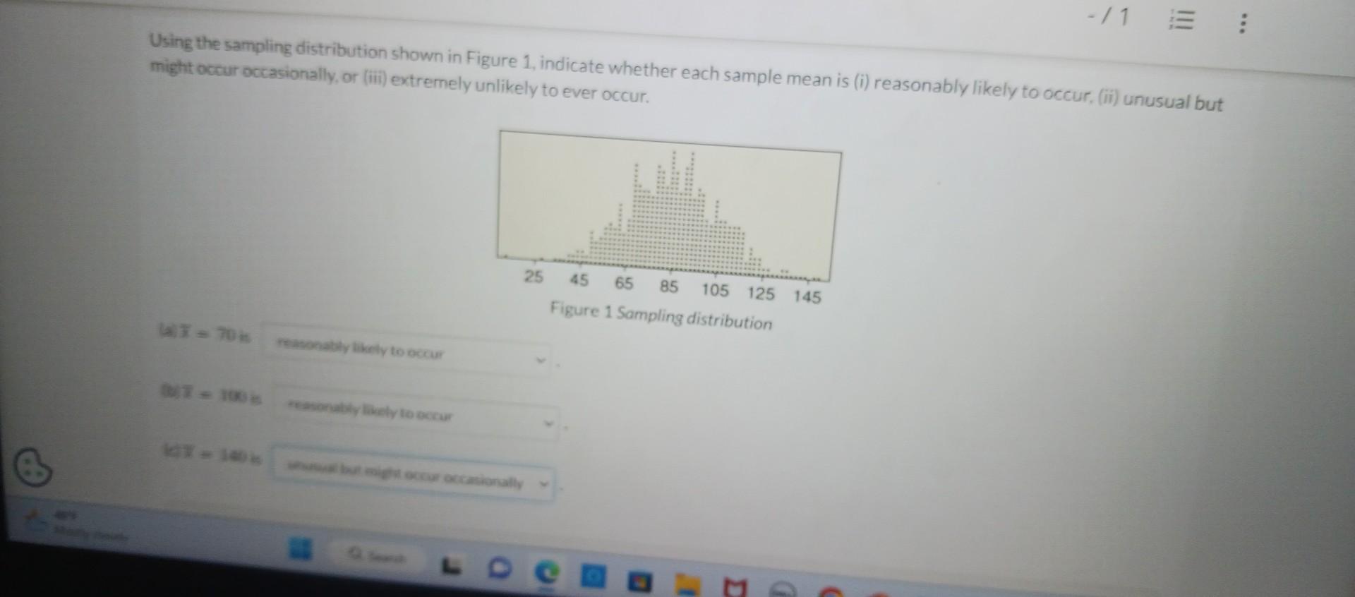 Solved Using the sampling distribution shown in Figure 1 , | Chegg.com