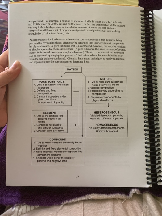 Solved report sheet & questions, separating a mixture, | Chegg.com
