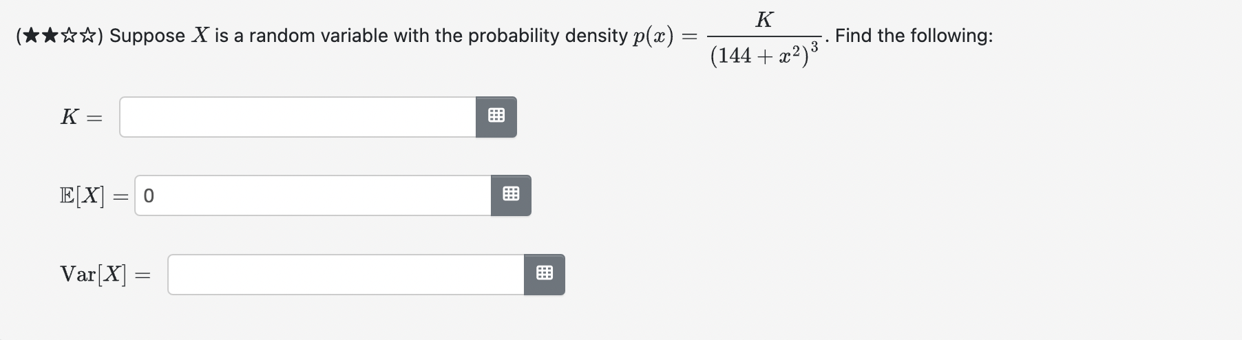 Solved (******↶ϖ) ﻿Suppose x ﻿is a random variable with the | Chegg.com