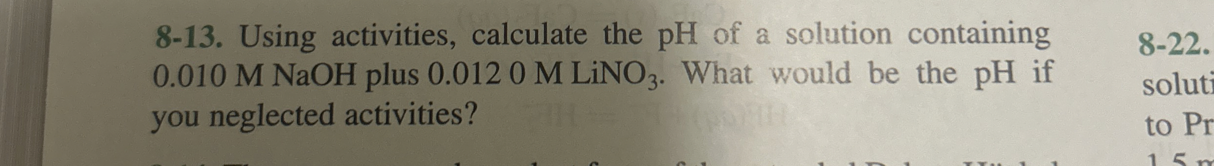 Solved 8-13. ﻿Using activities, calculate the pH of a | Chegg.com