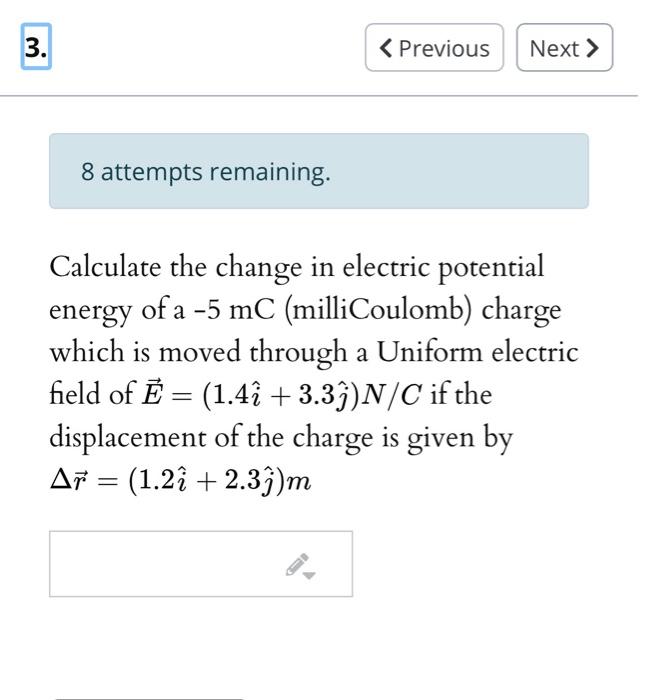 Solved 3. 8 attempts remaining. Calculate | Chegg.com