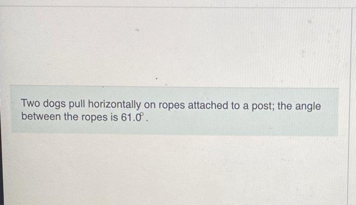 Solved Two dogs pull horizontally on ropes attached to a | Chegg.com