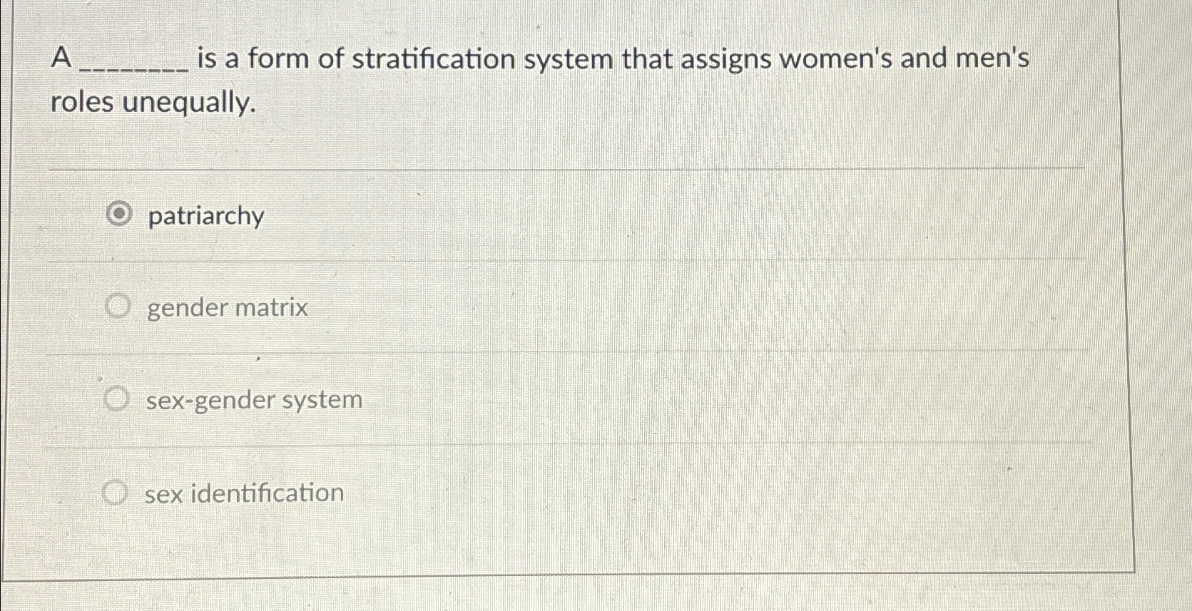 Solved A is a form of stratification system that assigns | Chegg.com