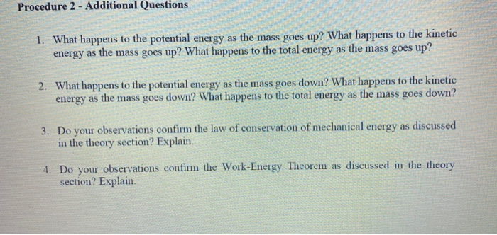 Solved Procedure 2 - Additional Questions 1. What happens to | Chegg.com