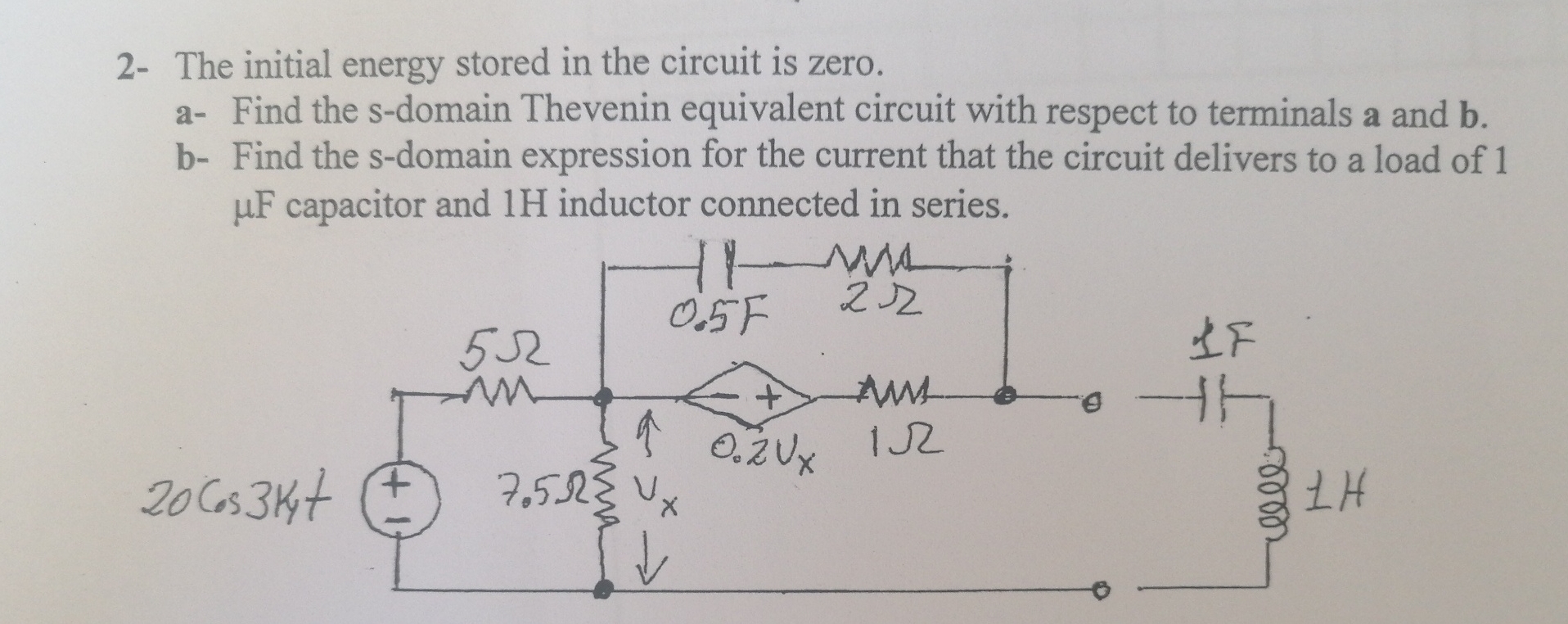 Solved 2- ﻿The initial energy stored in the circuit is | Chegg.com