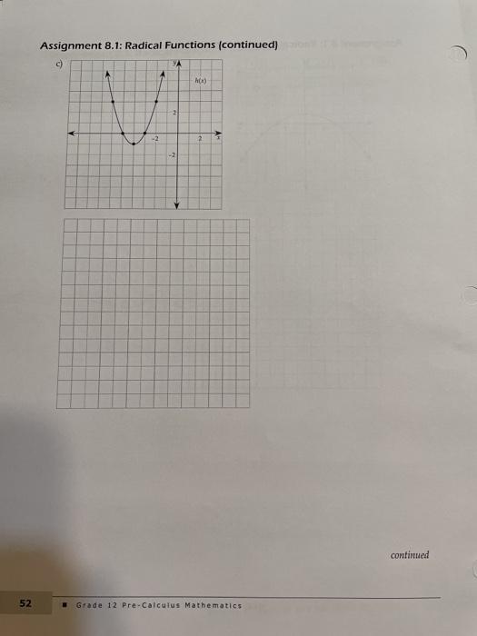 Solved Assignment 8.1: Radical Functions continued) 5. Graph | Chegg.com