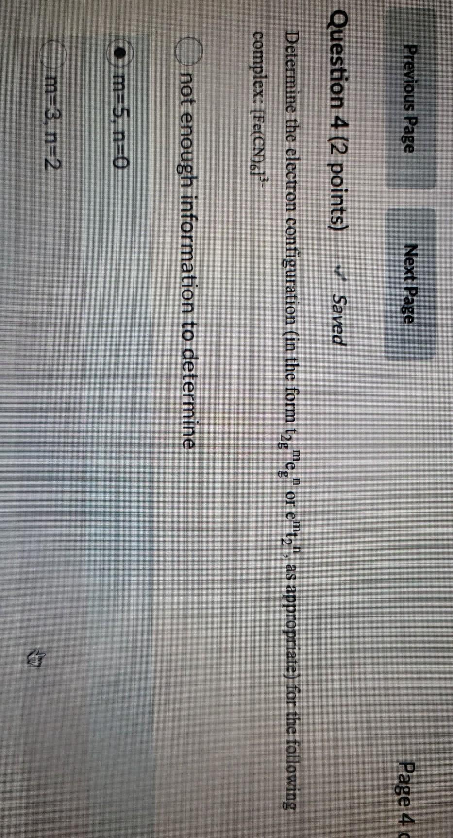 Solved Previous Page Next Page Page 4 Question 4 (2 points) | Chegg.com