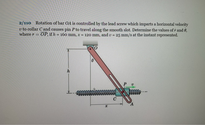 Solved 2/110 Rotation of bar OA is controlled by the lead | Chegg.com