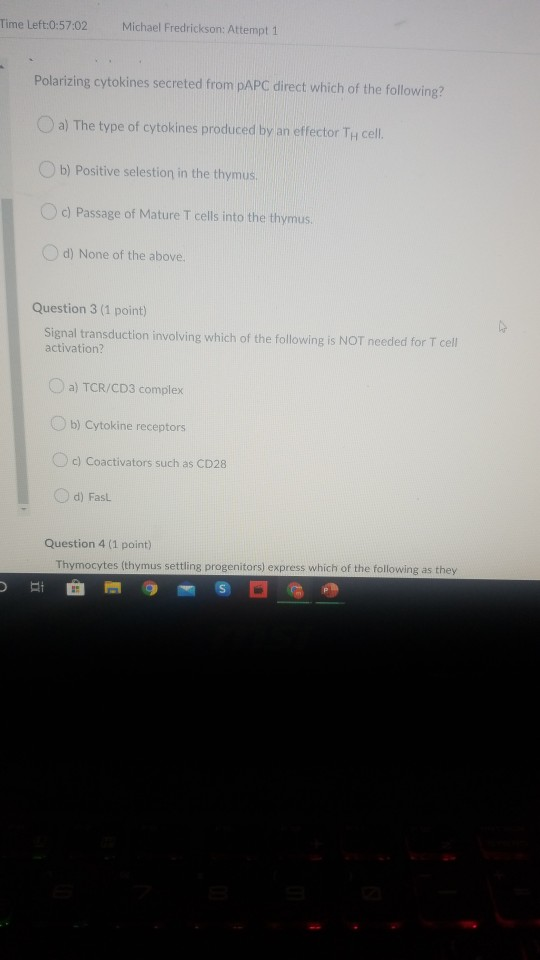 Solved ime Left:0:57:02 Michael Fredrickson: Attempt 1 | Chegg.com