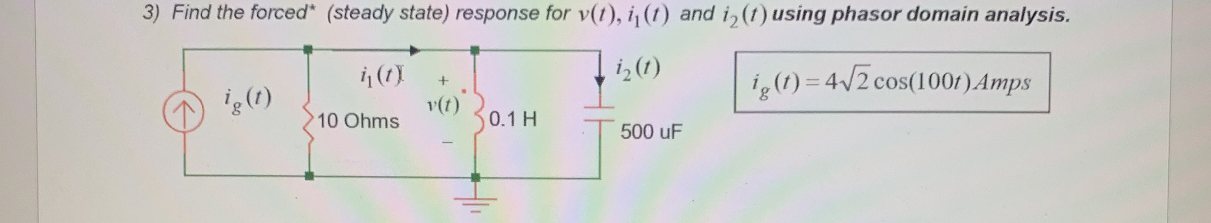 Solved Find the forced ?** (steady state) ﻿response for | Chegg.com