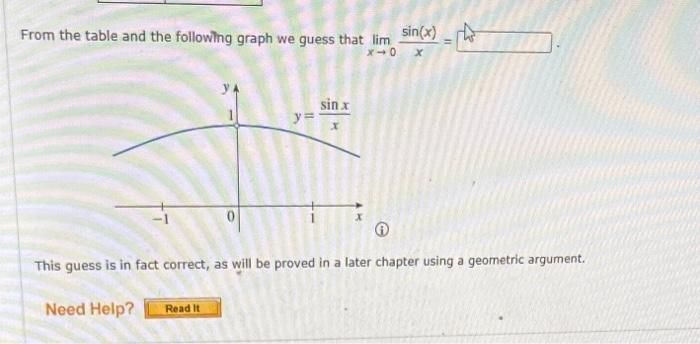 Solved Guess the value of the following limit: limx→0xsin(x) | Chegg.com