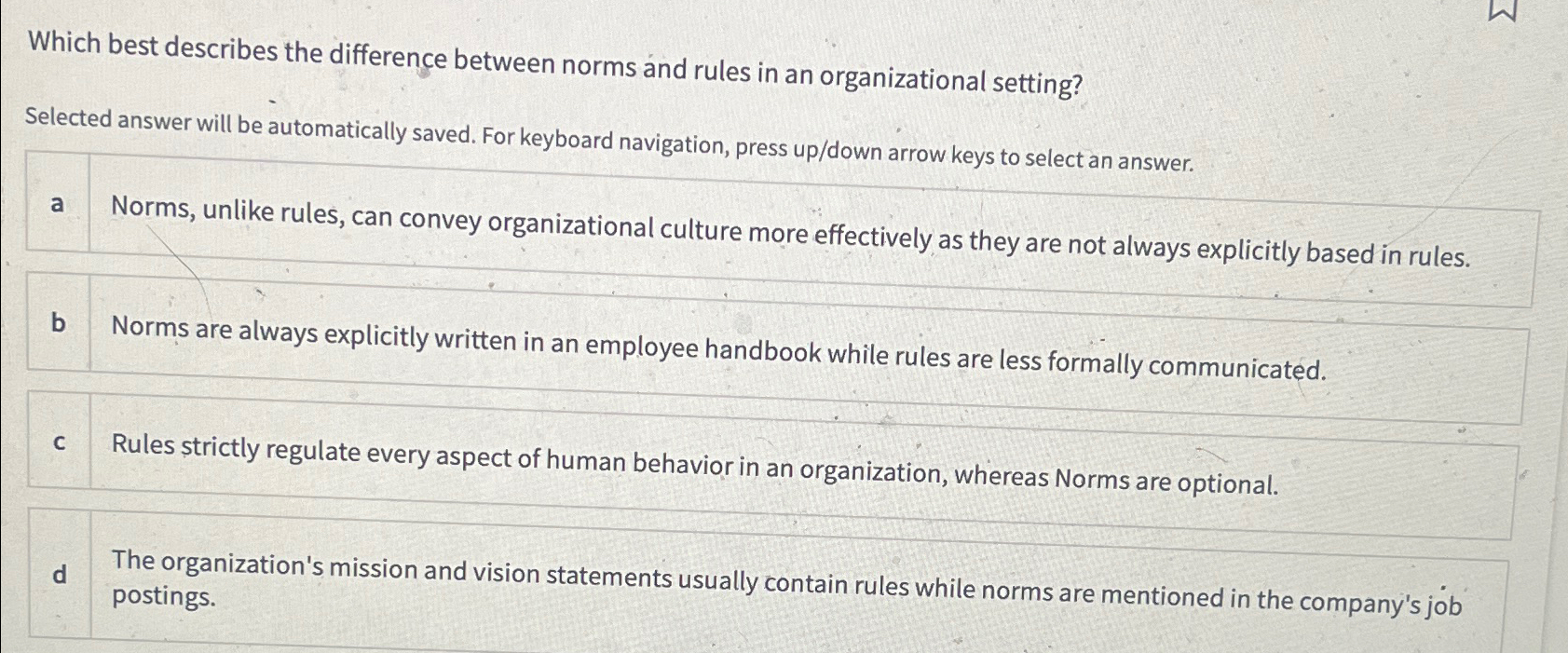 Solved Which best describes the difference between norms and | Chegg.com