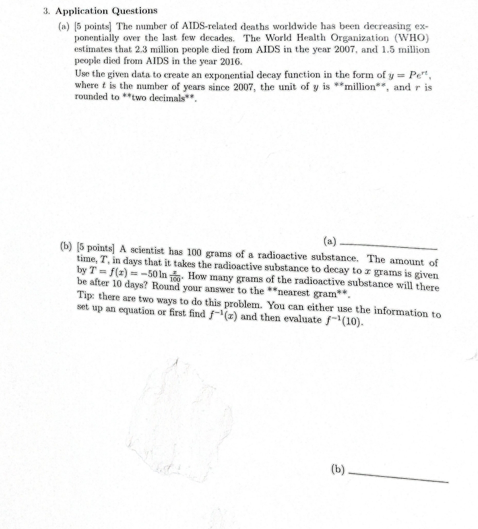 Solved Application Questions(a) [5 ﻿points] ﻿The number of | Chegg.com