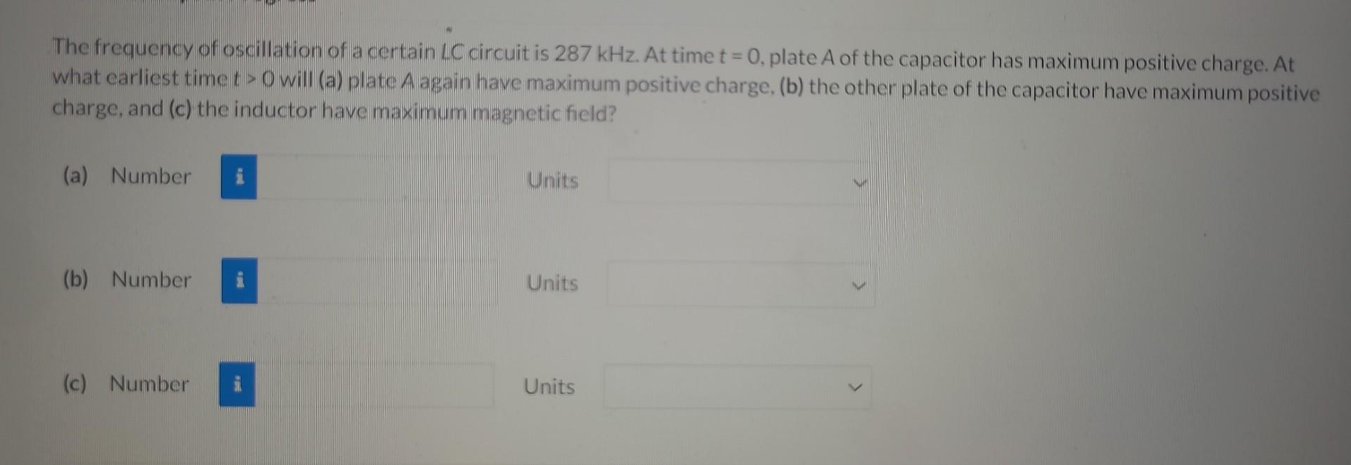 Solved The frequency of oscillation of a certain LC circuit | Chegg.com