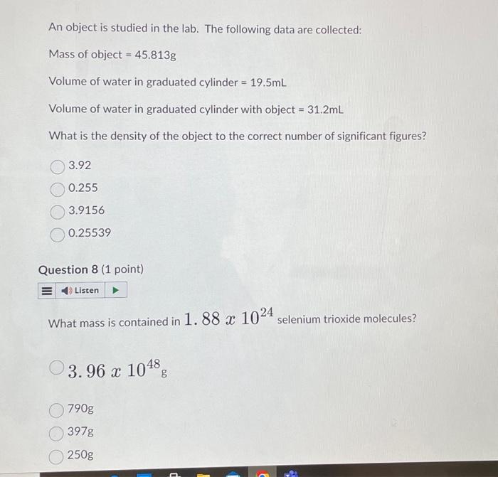 Solved An object is studied in the lab. The following data | Chegg.com