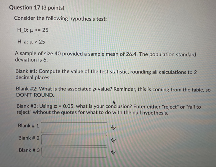 Solved Question 17 (3 points) Consider the following | Chegg.com