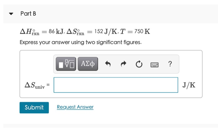 Solved Given the following values of AH xn, ASixn and T, | Chegg.com