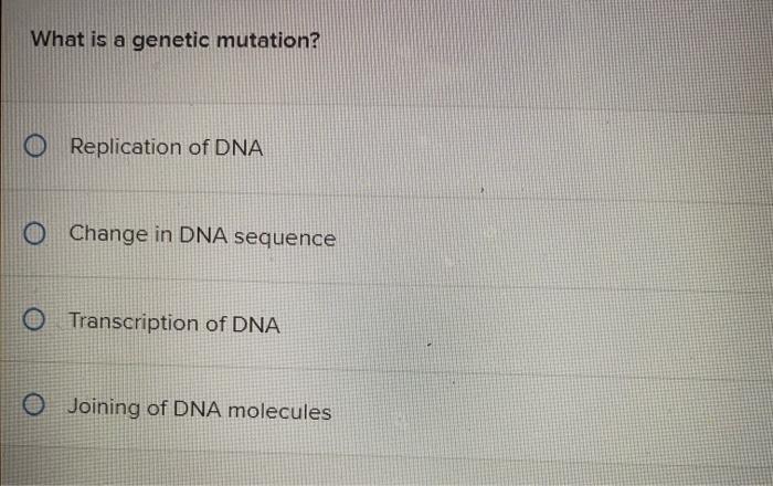 Solved What is a genetic mutation? Replication of DNA O | Chegg.com