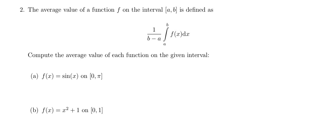 Solved The average value of a function f ﻿on the interval | Chegg.com