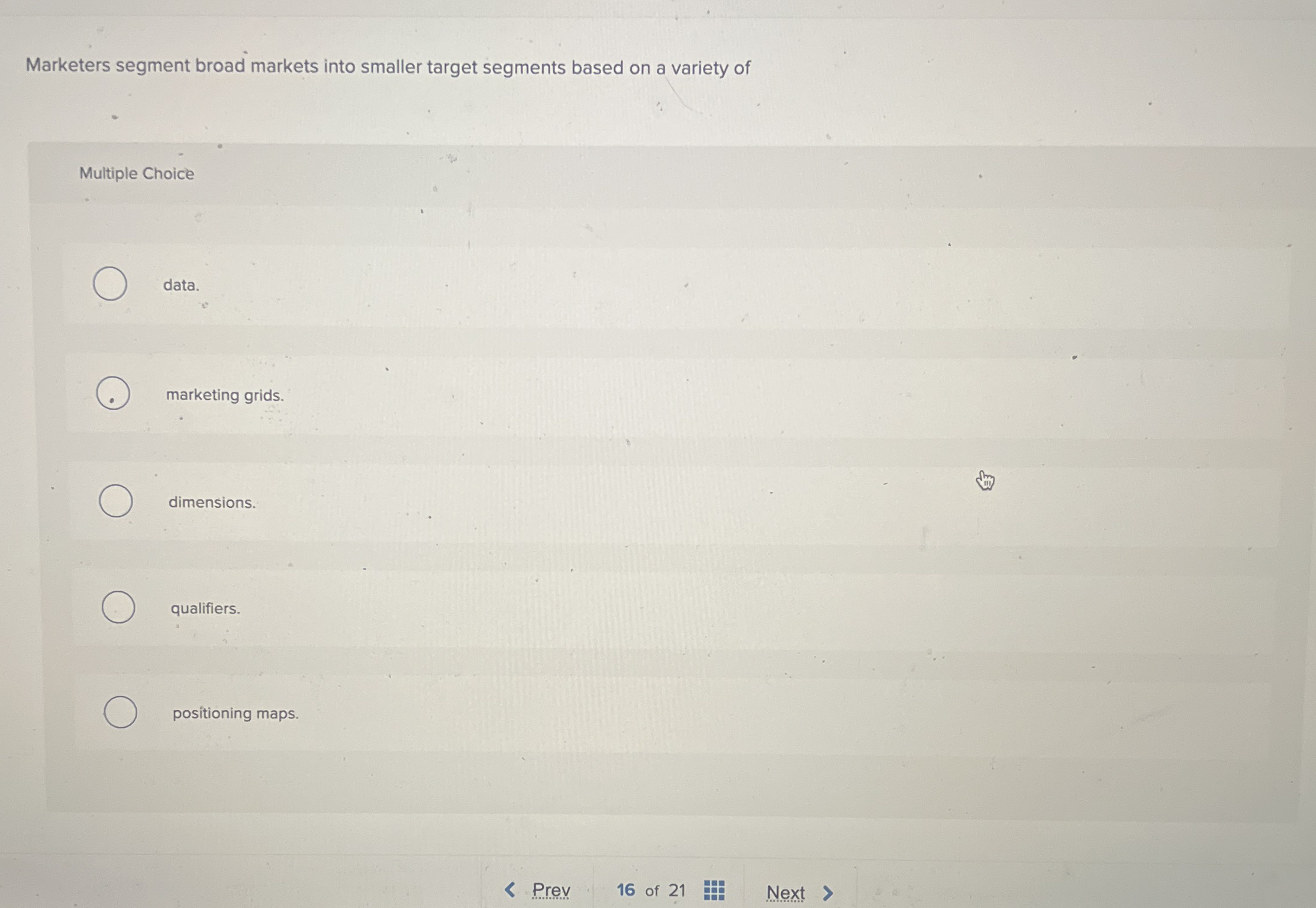 Marketers segment broad markets into smaller target | Chegg.com