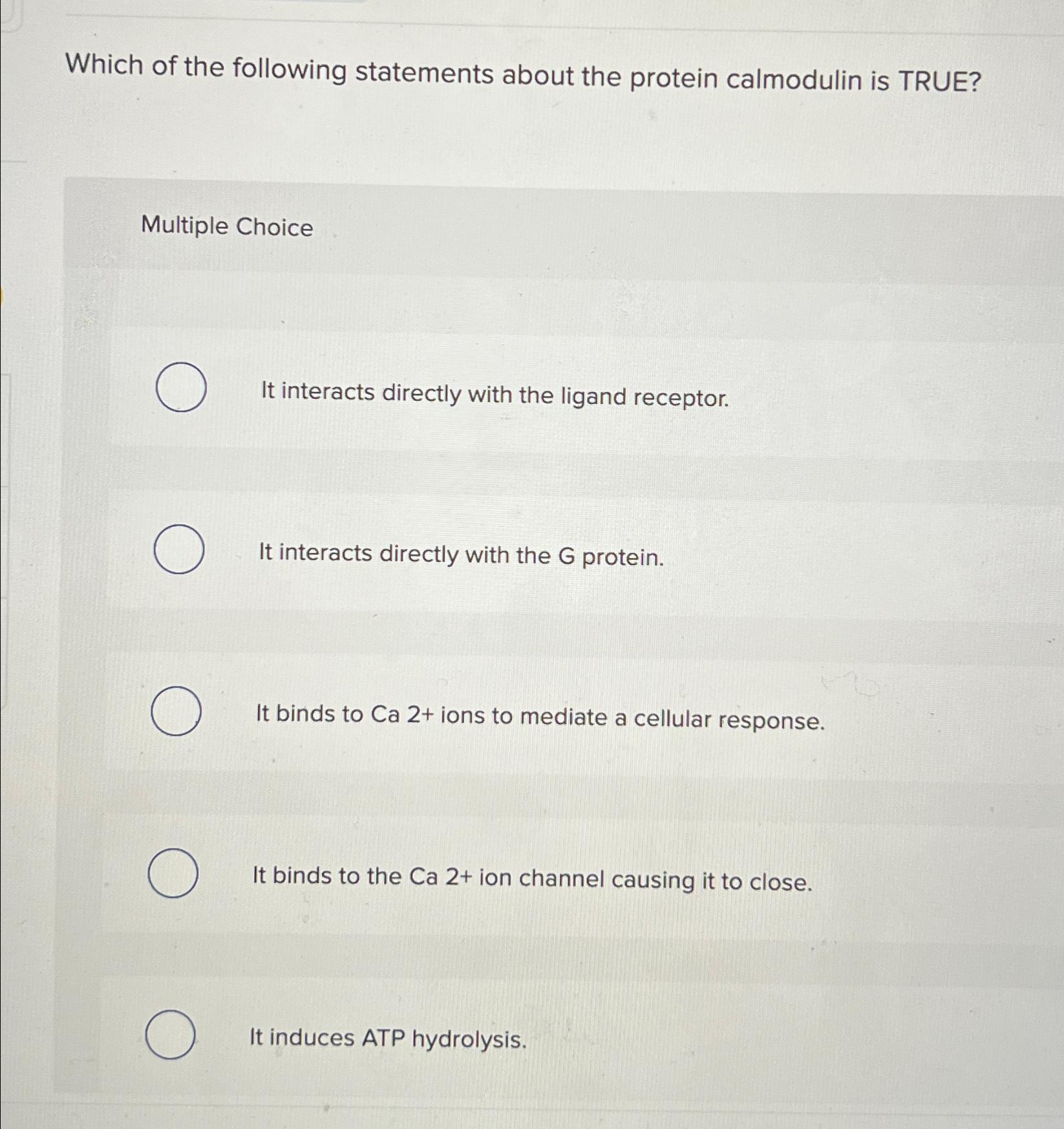 Solved Which of the following statements about the protein | Chegg.com