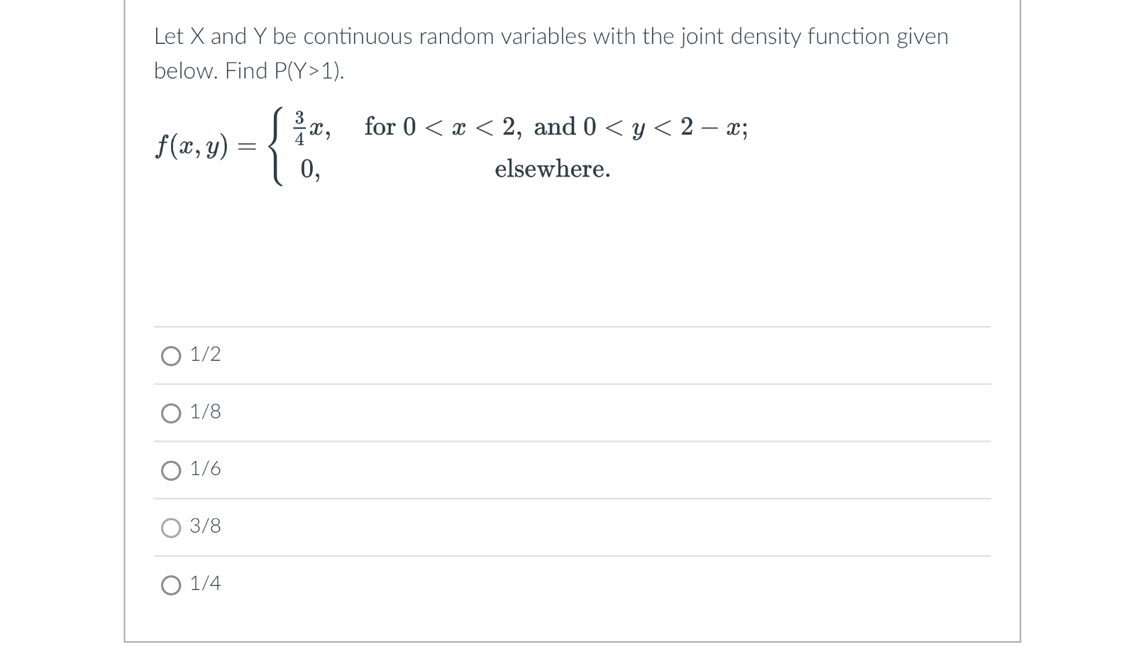 Solved Let x ﻿and Y ﻿be continuous random variables with the | Chegg.com