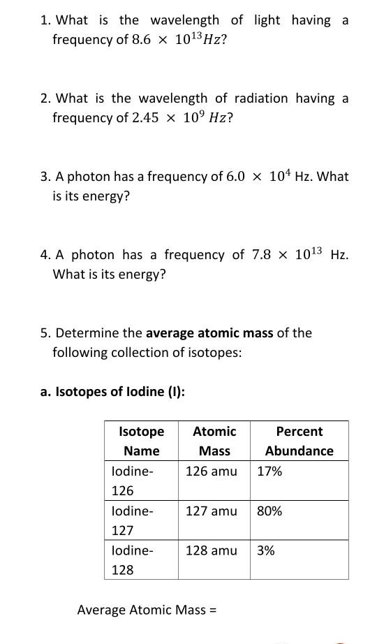 Solved List of Formulas: Speed of Light: 𝑐=𝜆𝑣 Period | Chegg.com