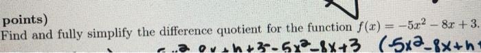 Solved points) Find and fully simplify the difference | Chegg.com
