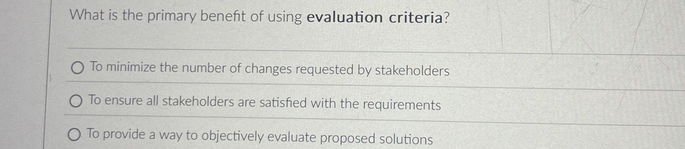 Solved What is the primary benefit of using evaluation | Chegg.com
