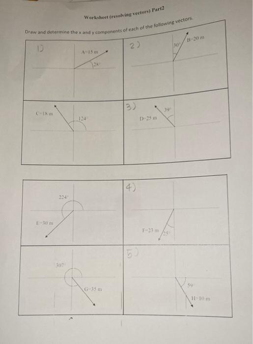 Solved Worksheet (resolving Vectors) Part2 Draw And 