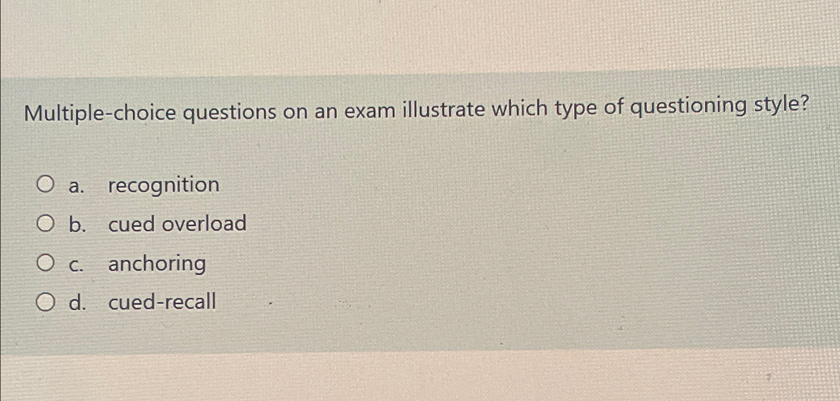 Solved Multiple-choice questions on an exam illustrate which | Chegg.com