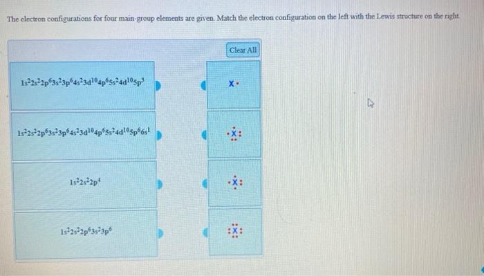 Solved The electron configurations for four main-group | Chegg.com