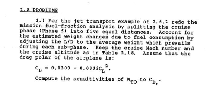 2. 8 PROBLEMS 1.) For the jet transport example of | Chegg.com