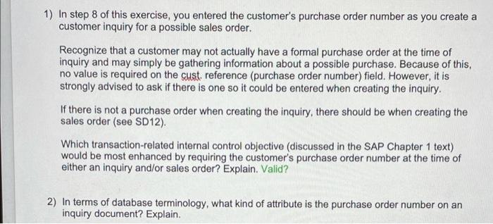 The transaction related internal control objectives | Chegg.com
