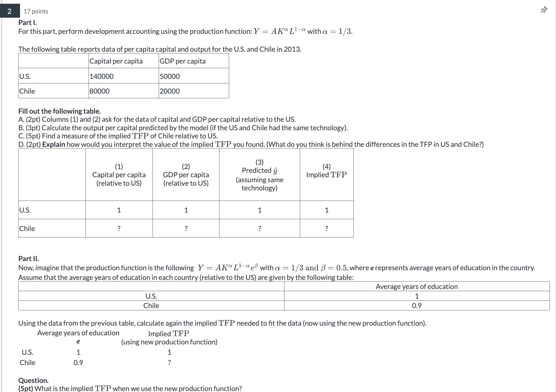 Solved 217 ﻿pointsPart I.For this part, perform development | Chegg.com