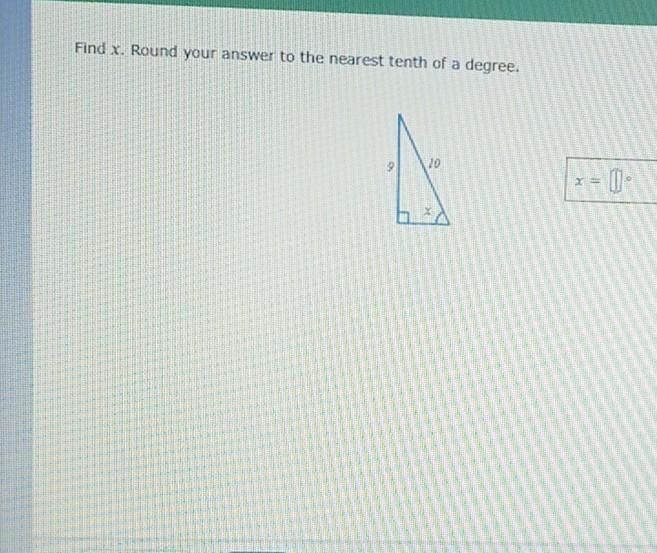 Solved Find x. Round your answer to the nearest tenth of a | Chegg.com