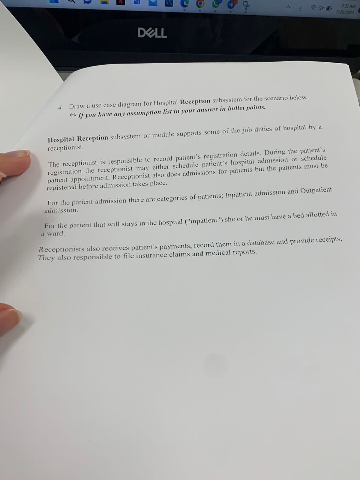 Solved Draw a use case diagram for Hospital Reception | Chegg.com