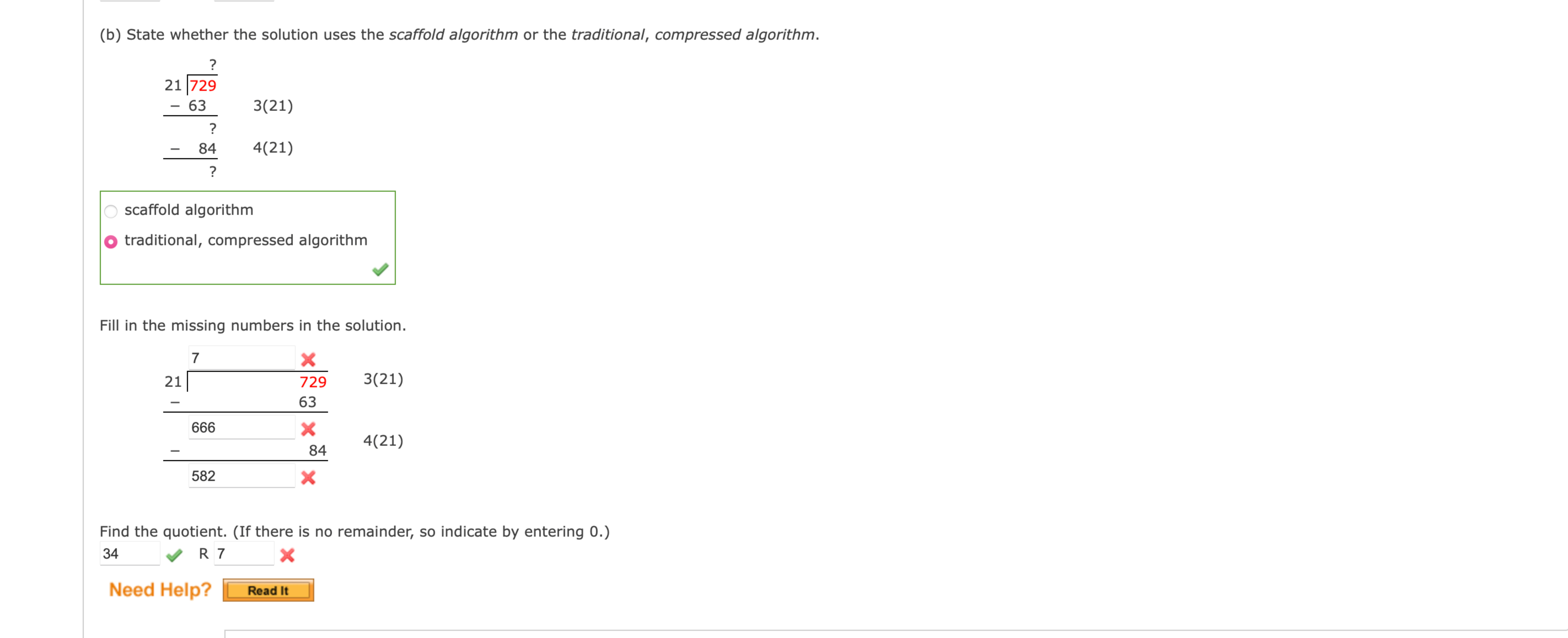 Solved (b) ﻿State whether the solution uses the scaffold | Chegg.com