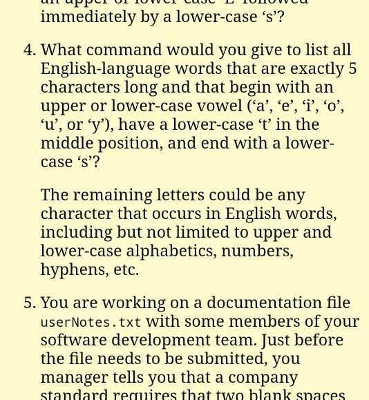 Solved What command would you give to list all | Chegg.com