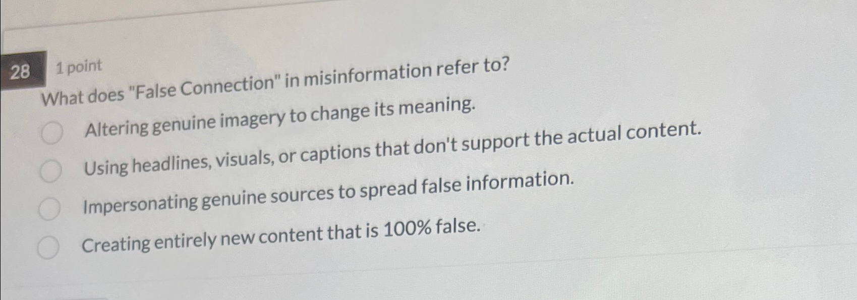 Solved 281 ﻿pointWhat does "False Connection" in | Chegg.com