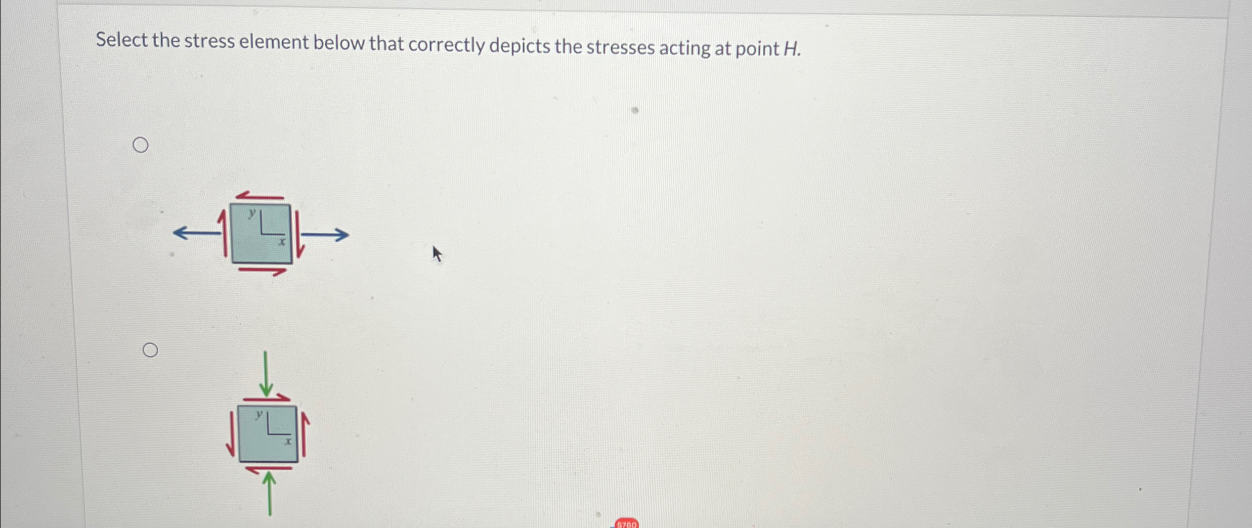 Solved How to solve Select the stress element below that | Chegg.com