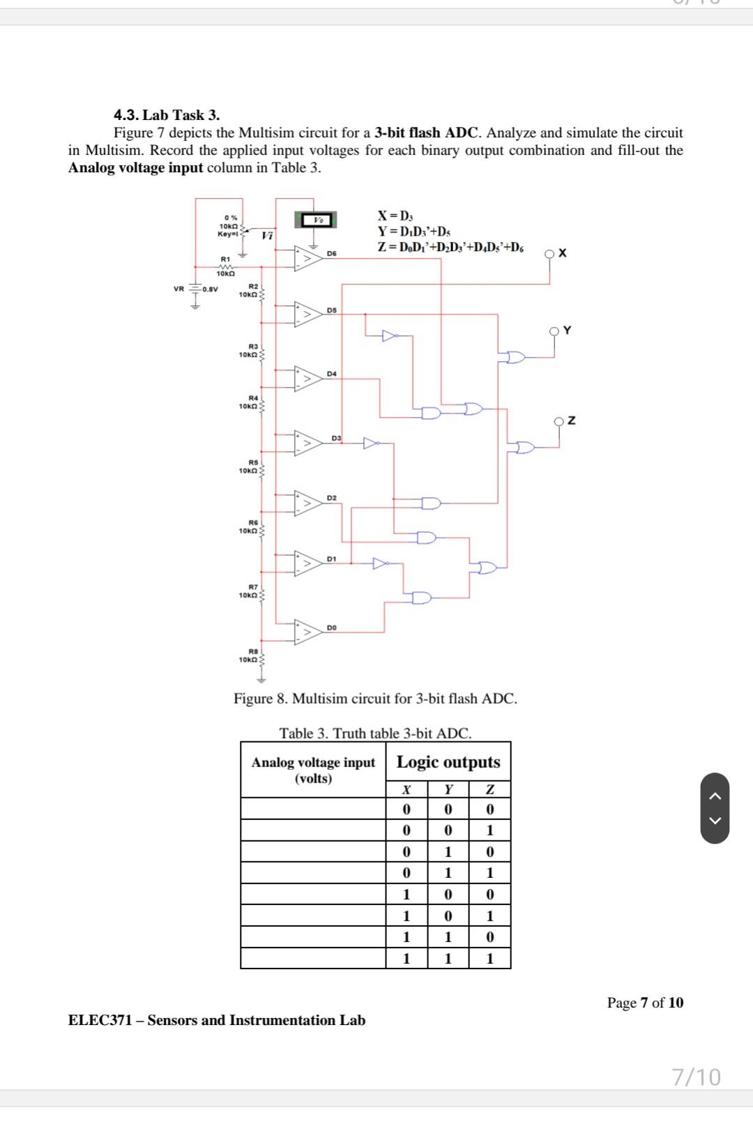 ELEC371 - > Sensors and Instrumentation Lab. Lab | Chegg.com