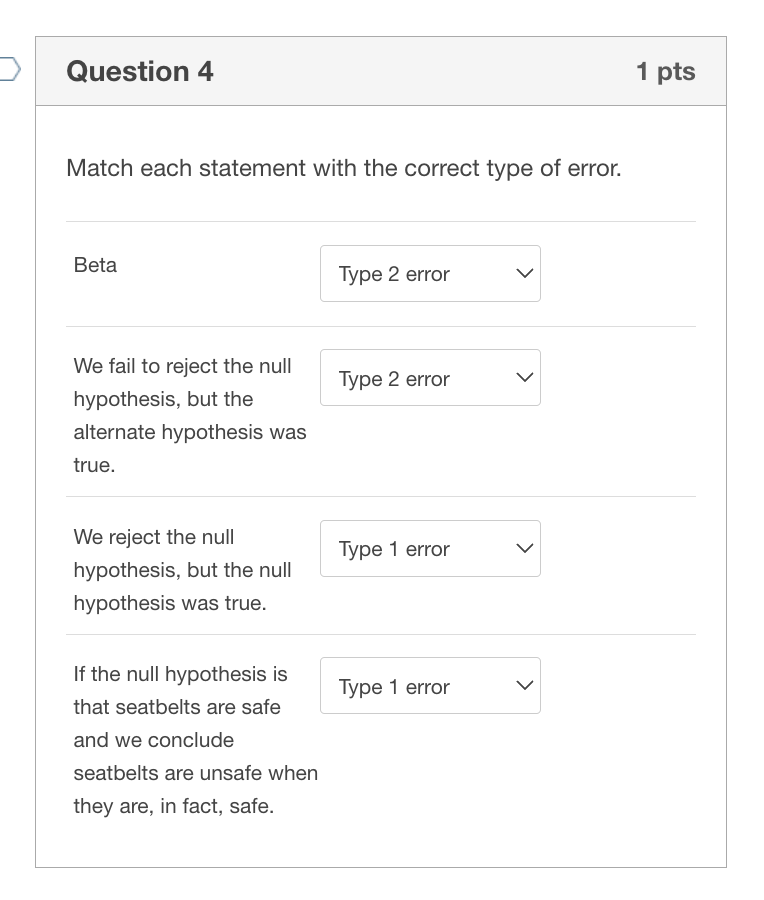Solved Question 4Match each statement with the correct type | Chegg.com