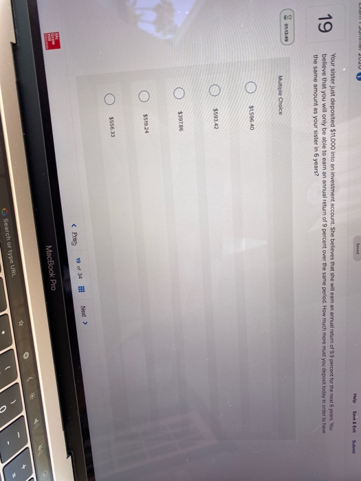 Solved I 2020 Seved Save Exit Subm 19 Your sister just | Chegg.com